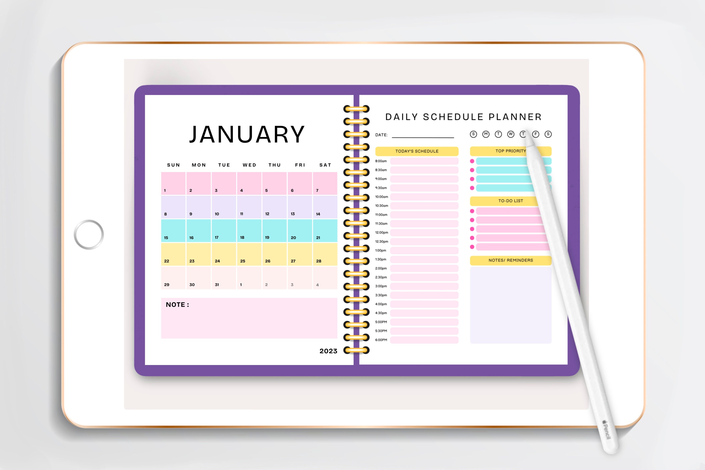 Digital Binder Rings 6 Colors for Digital Planners in Goodnotes ...