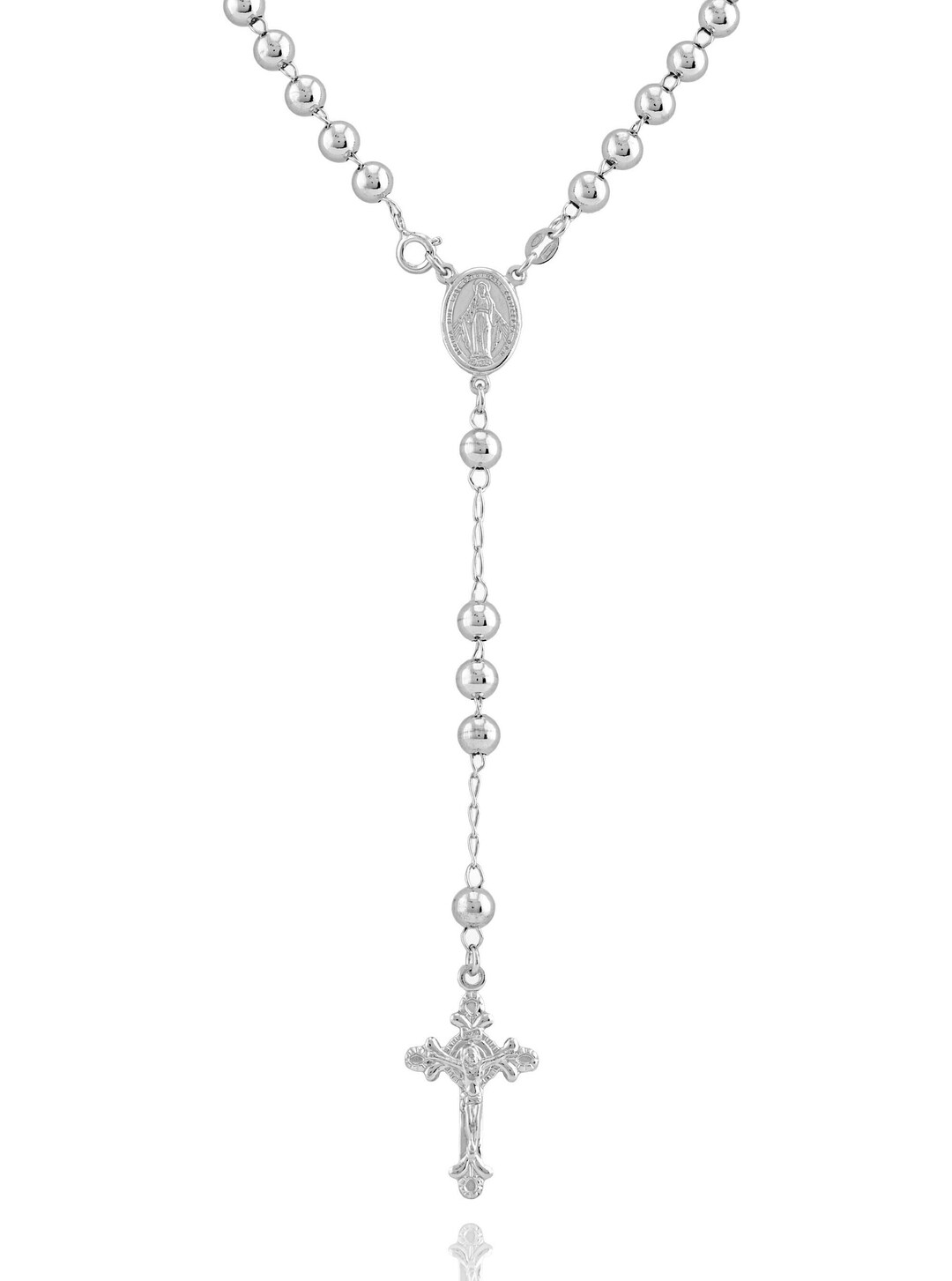 Silver 925 Rosary With Miraculous Beads 6/8 Mm - Etsy