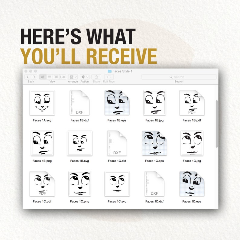 Facial Expressions SVG. Cartoon Faces SVG, Instant Digital Download. - Etsy