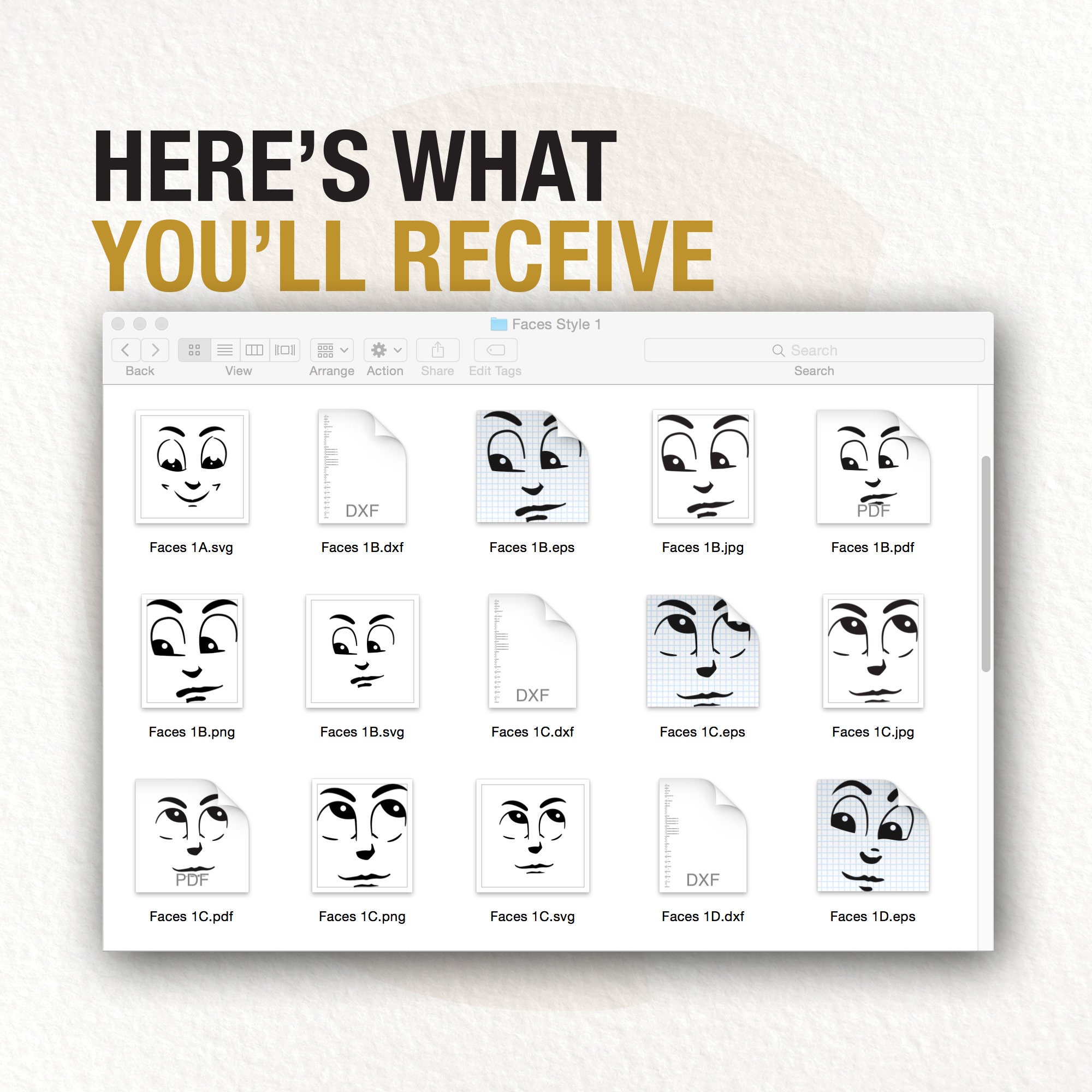 Facial Expressions SVG. Cartoon Faces SVG Instant Digital | Etsy