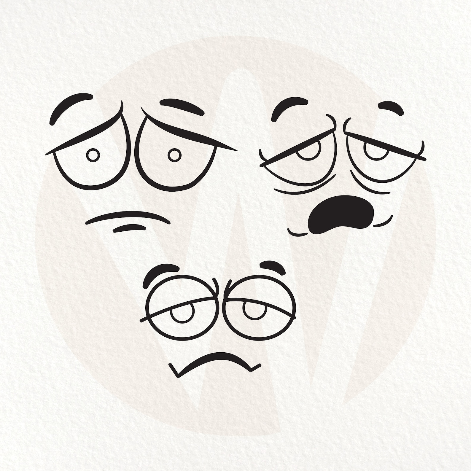 Facial Expressions SVG. Sad Angry Faces SVG. Instant Digital | Etsy
