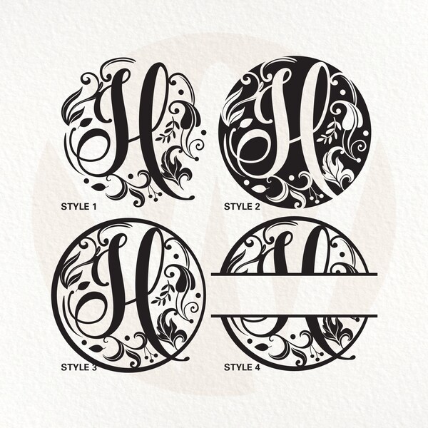 Split Monogram H - Etsy