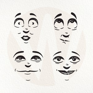 Facial Expressions SVG. 8 Expressive Faces SVG. Instant Digital ...