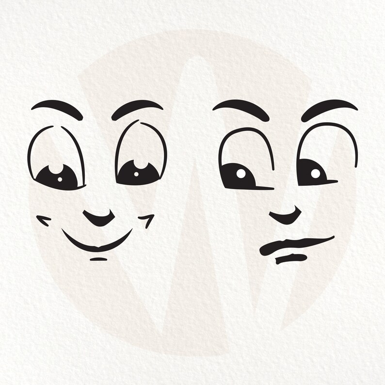 Facial Expressions SVG. Cartoon Faces SVG Instant Digital - Etsy
