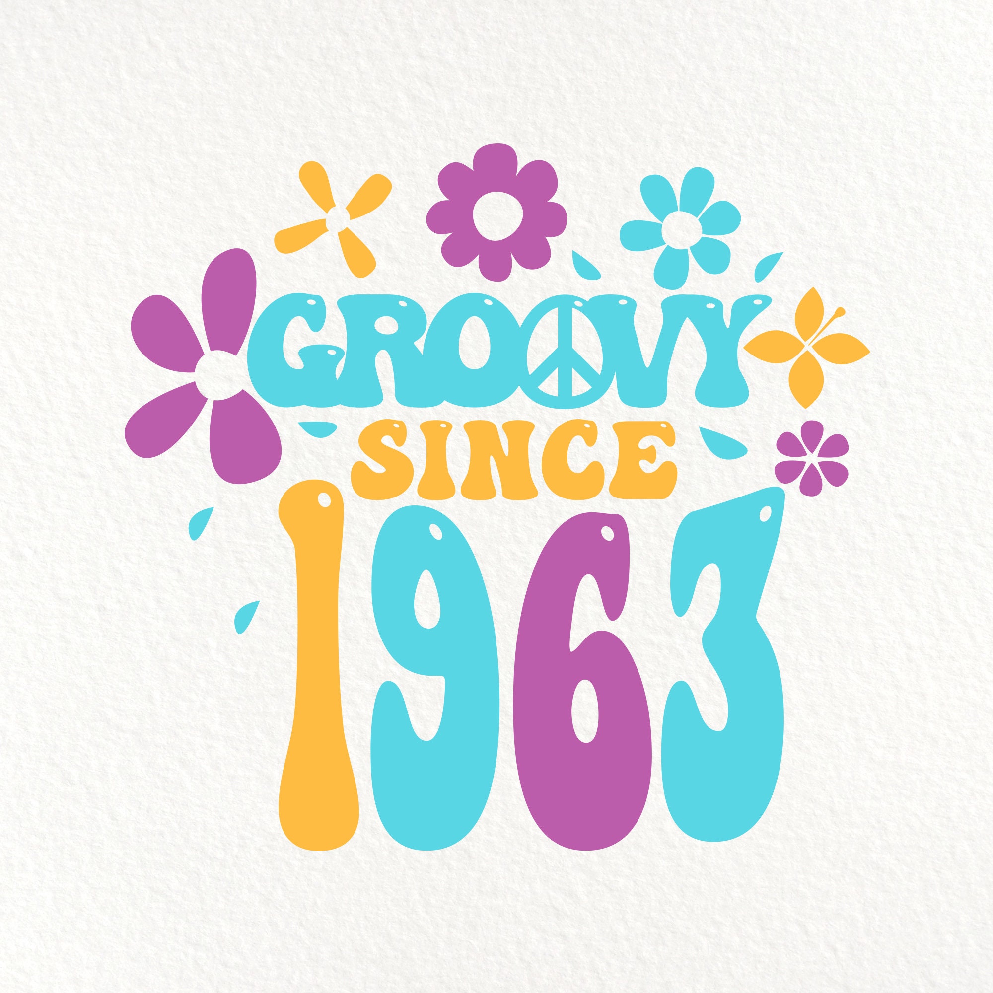 Groovy Since 1963 SVG Fun Birthday Gift for 58th Birthday - Etsy