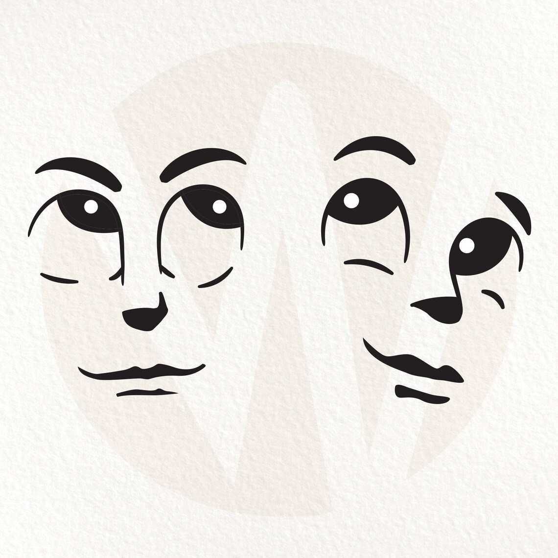 Facial Expressions SVG. Cartoon Faces SVG Instant Digital | Etsy