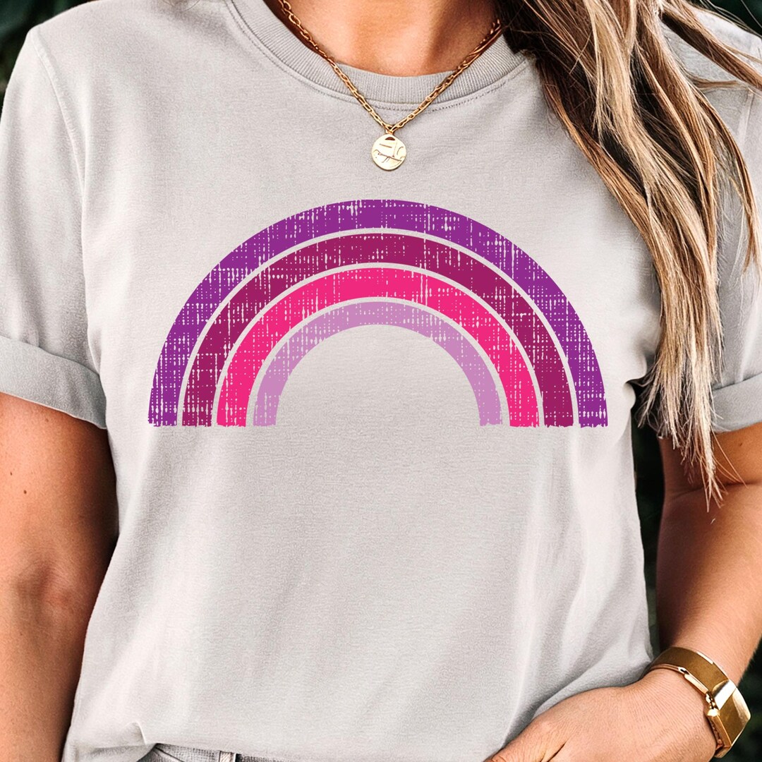 Rainbow SVG PNG for Sublimation, Purple Distressed Vintage Look - Etsy