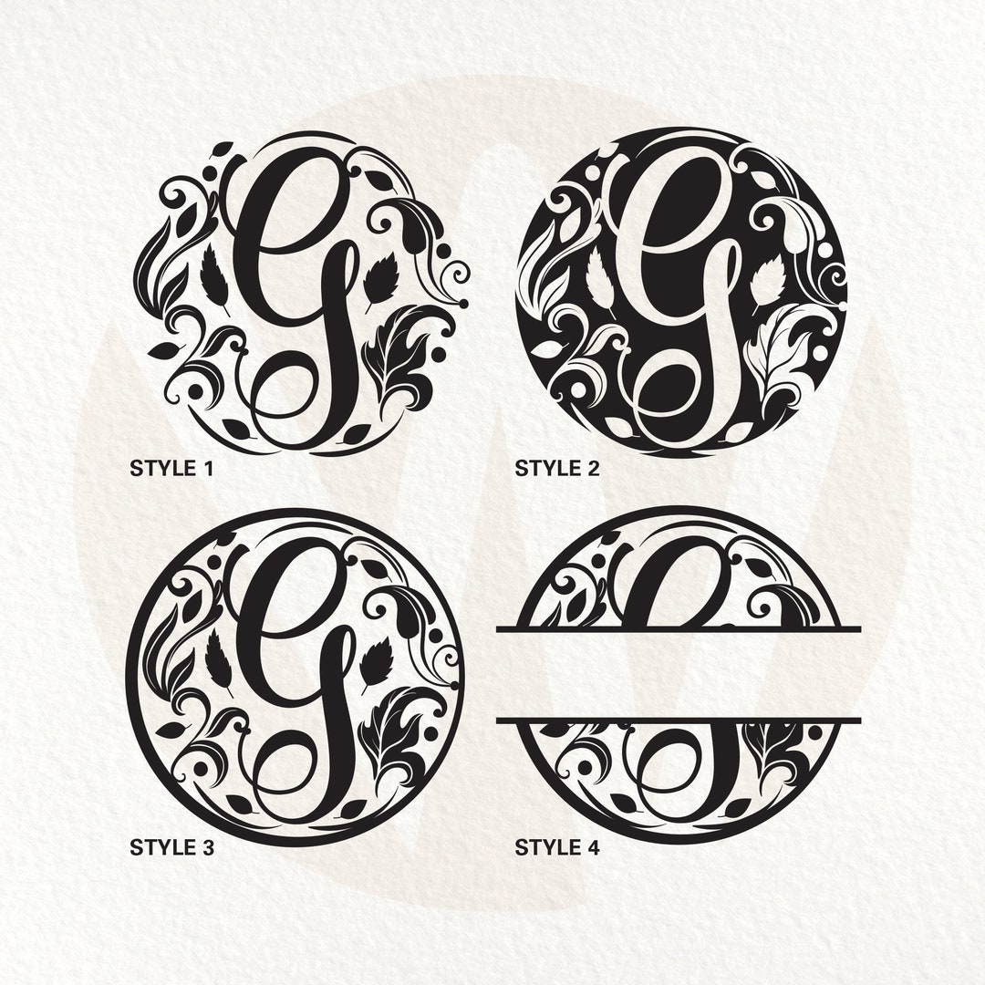 Monogram G Letter in Four Styles. SVG Artwork in 6 Formats. - Etsy