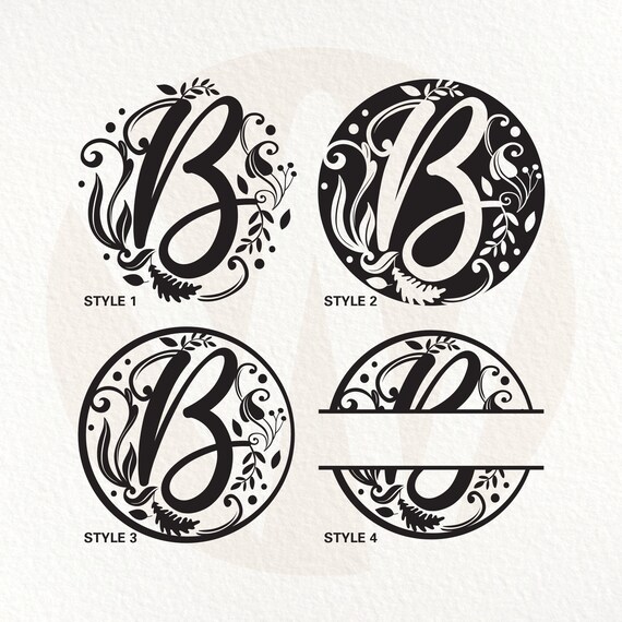 Monogram Letter B in Four Styles. SVG Artwork in 6 Formats. - Etsy