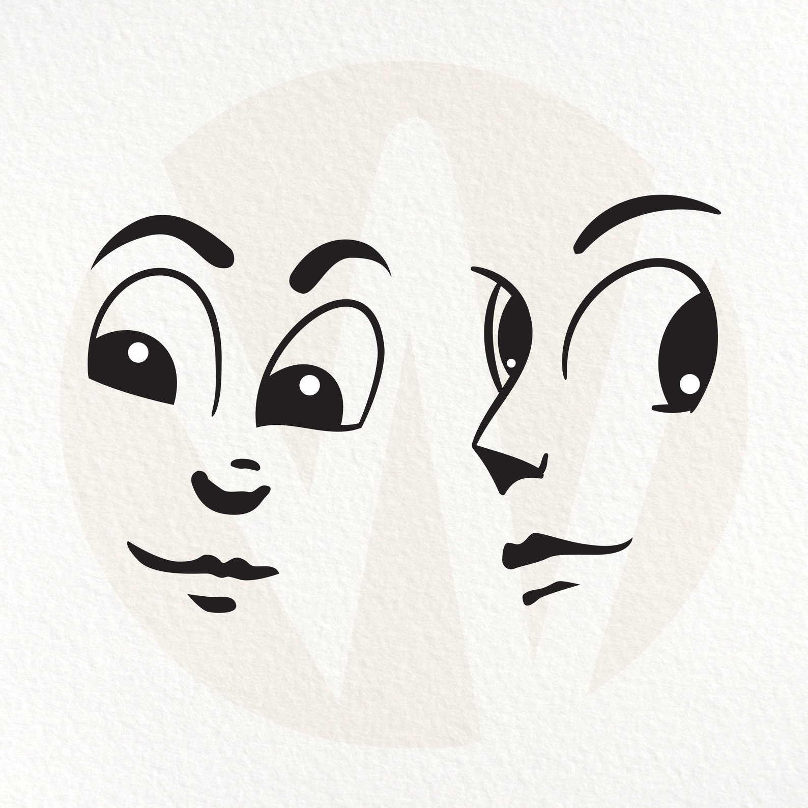 Facial Expressions SVG. Cartoon Faces SVG Instant Digital | Etsy