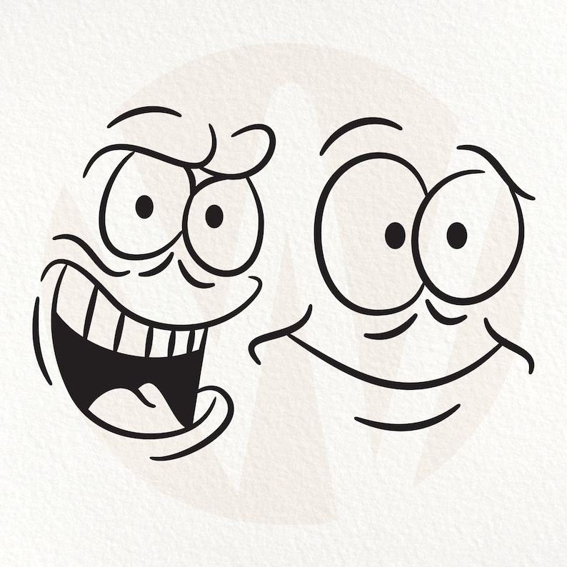 Faces SVG. 8 Cartoon Facial Expressions. Instant Digital Download. - Etsy