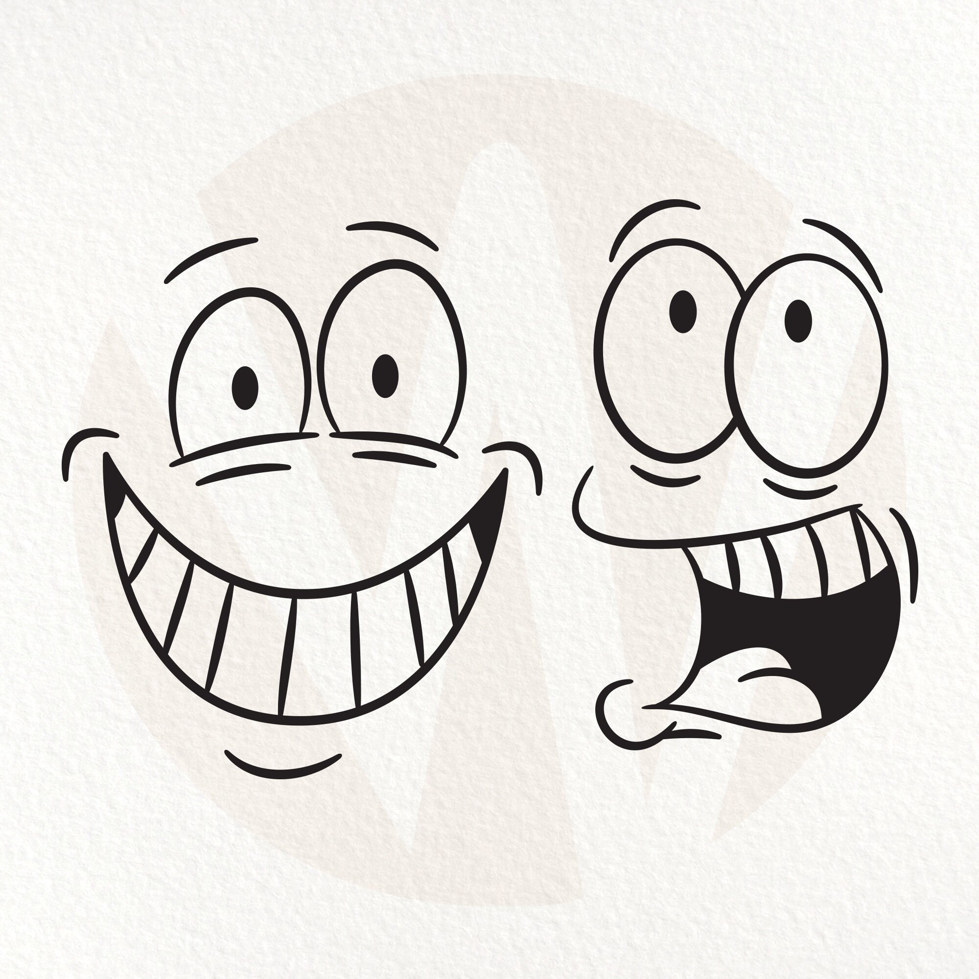 Faces SVG. 8 Cartoon Facial Expressions. Instant Digital | Etsy Australia