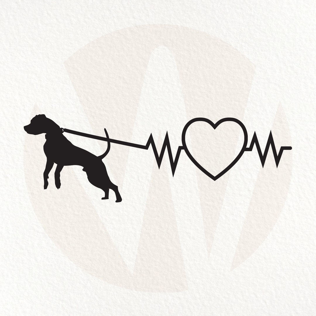 Dog Pulling on Heartstrings, Dog Heartbeat Svg, Eps, Png, Dxf, Jpg, Pdf ...