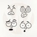 Facial Expressions SVG. Simple Cartoon Faces SVG. Instant Digital ...