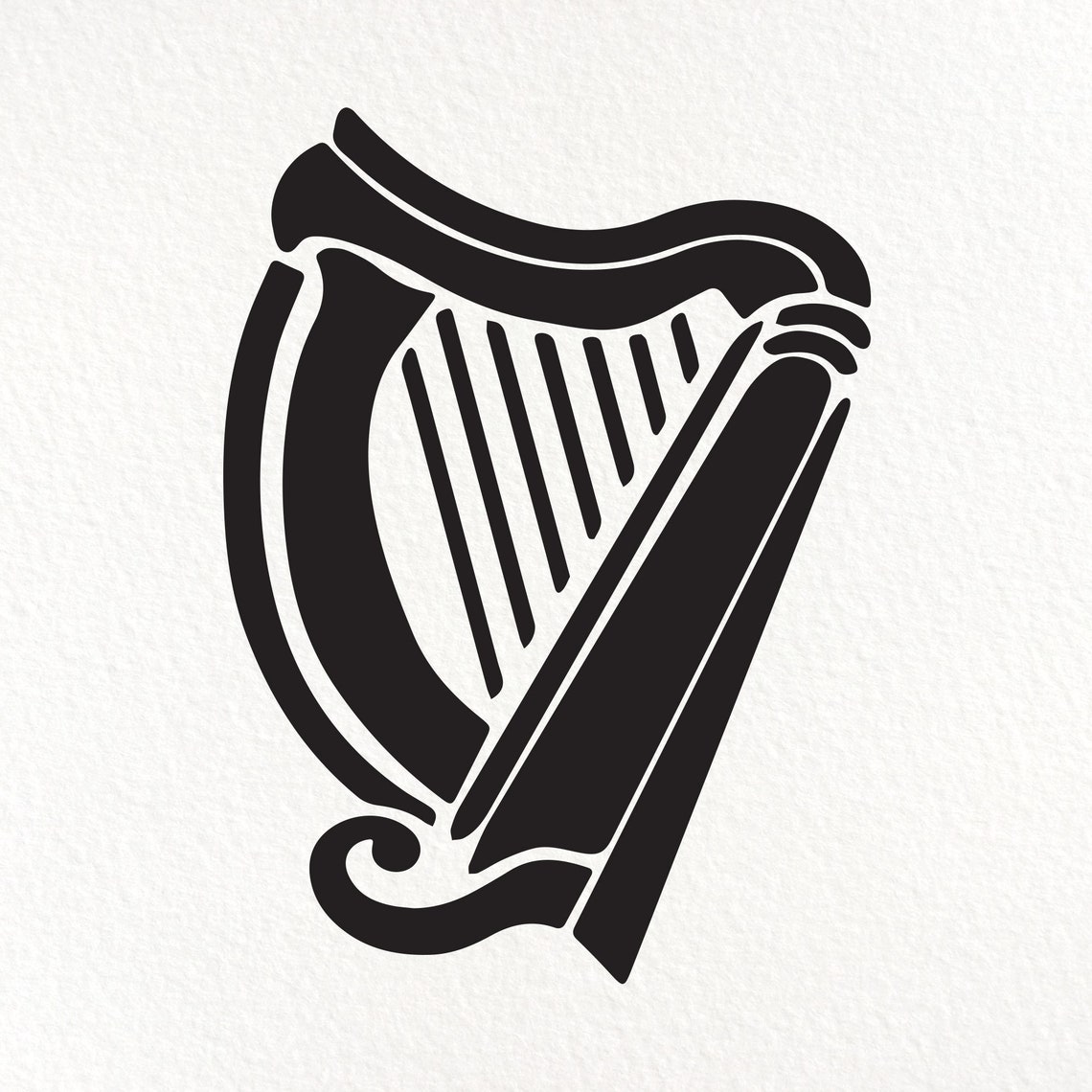Celtic Harp St Patrick's Day Irish Harp svg png eps | Etsy