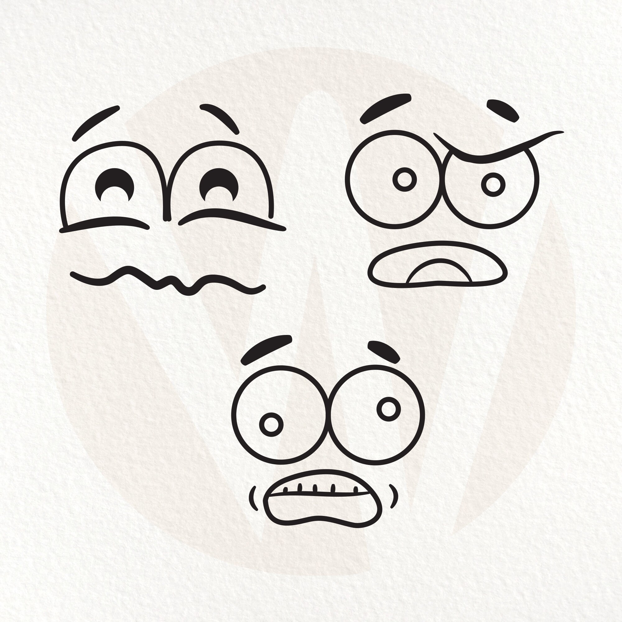 Facial Expressions SVG. Sad Angry Faces SVG. Instant Digital | Etsy