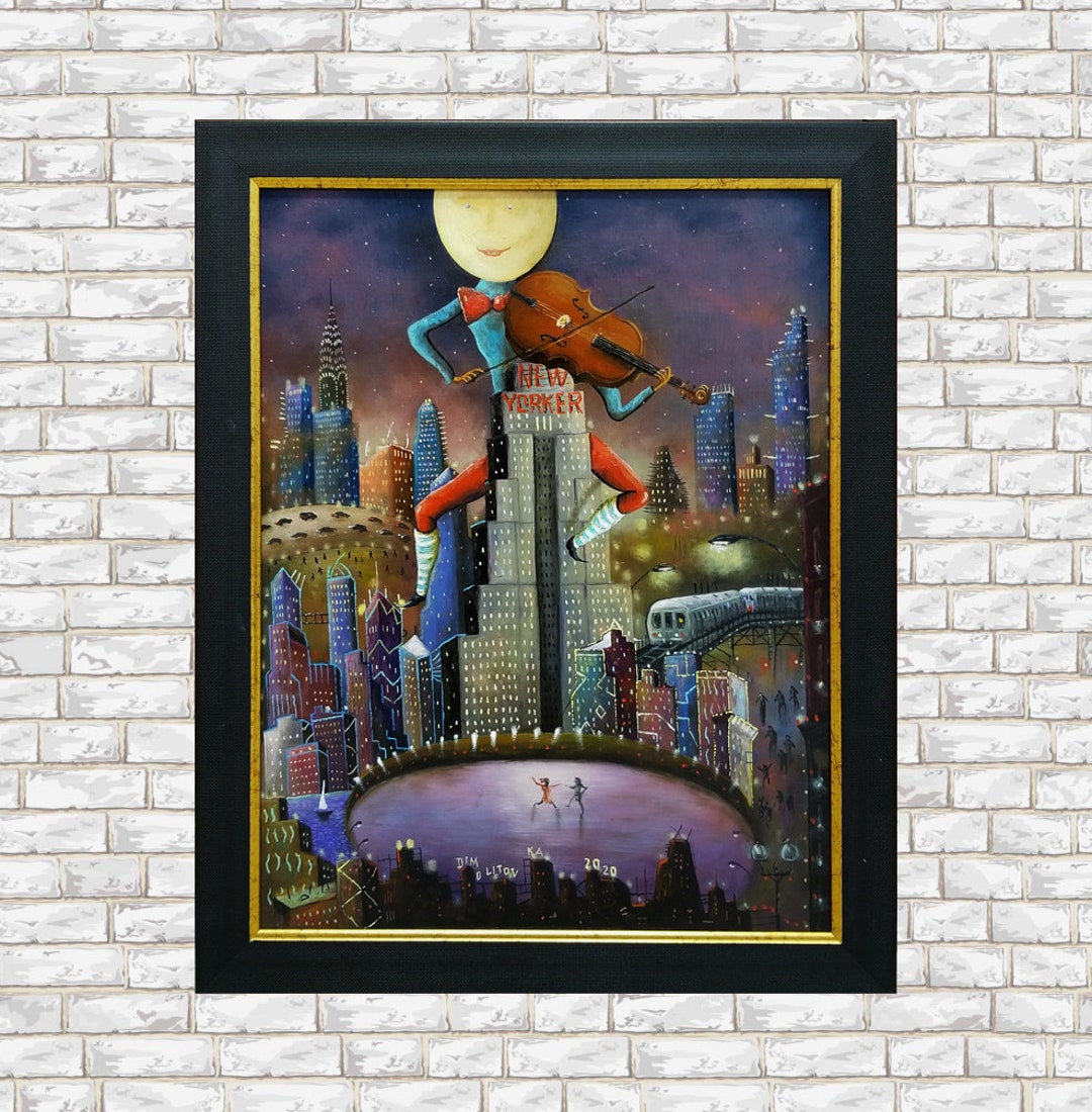 Whimsical Painting on Canvas, Whimsical Landscape Art, Surreal Oil ...