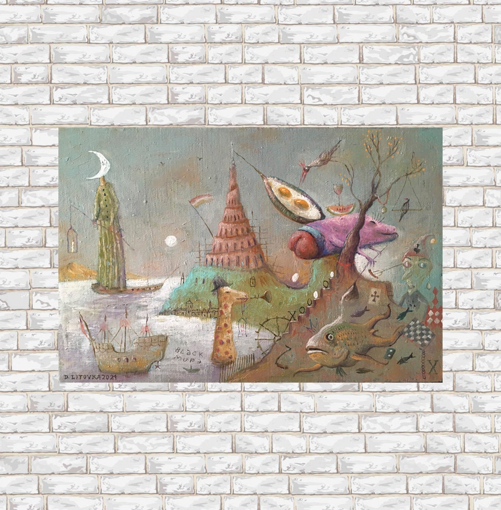 Strange Creatures Art, Original Surreal Painting, Strange Painting ...