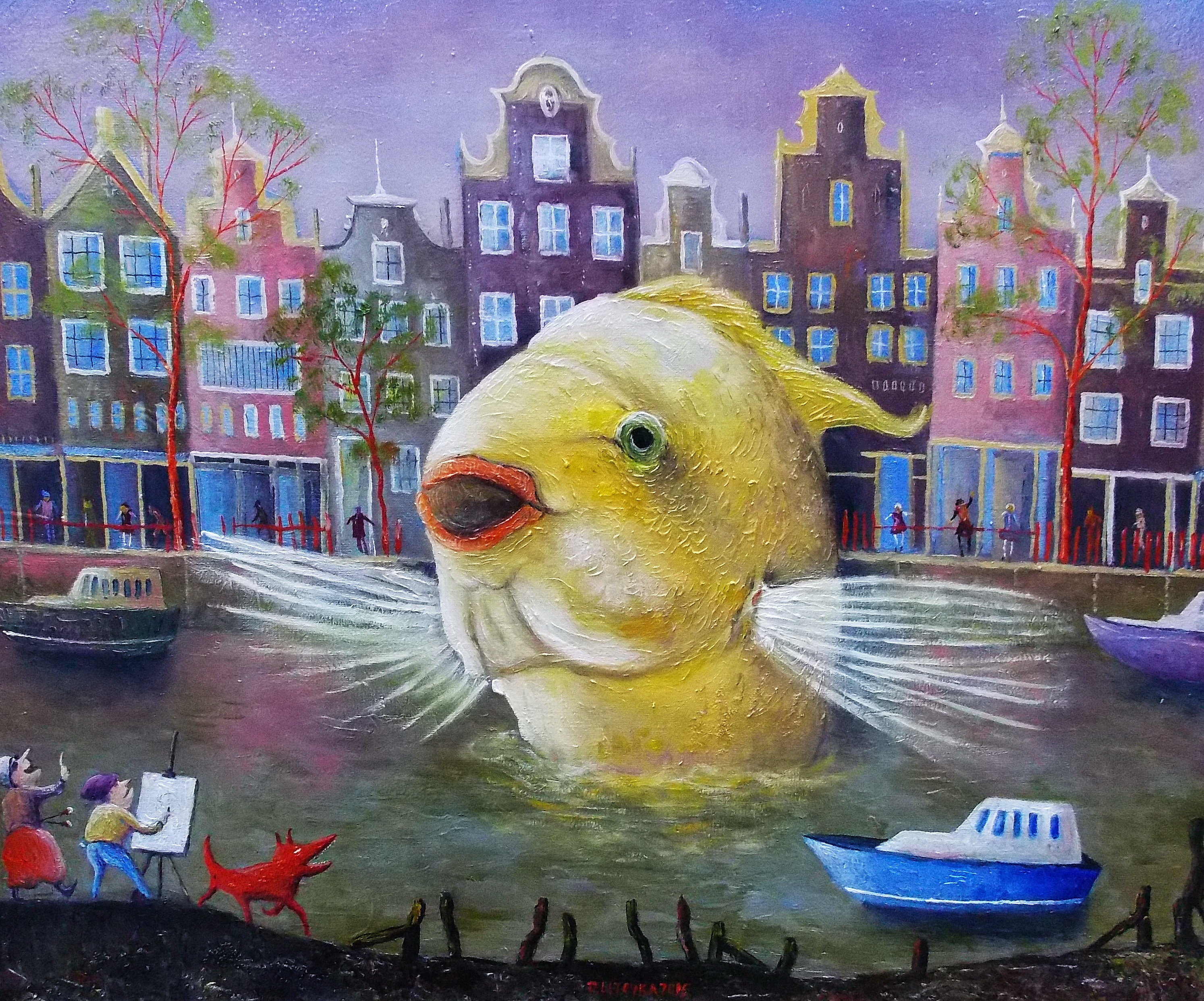 Fish Sculpture Painting