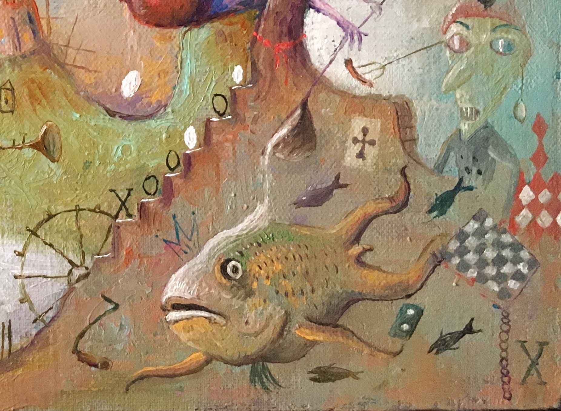 Strange Creatures Art, Original Surreal Painting, Strange Painting ...