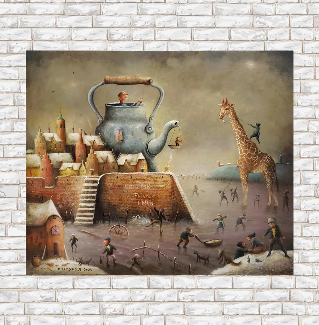 Fantasy Landscape Canvas Art, Surreal Animal Art Canvas, Weird Original ...