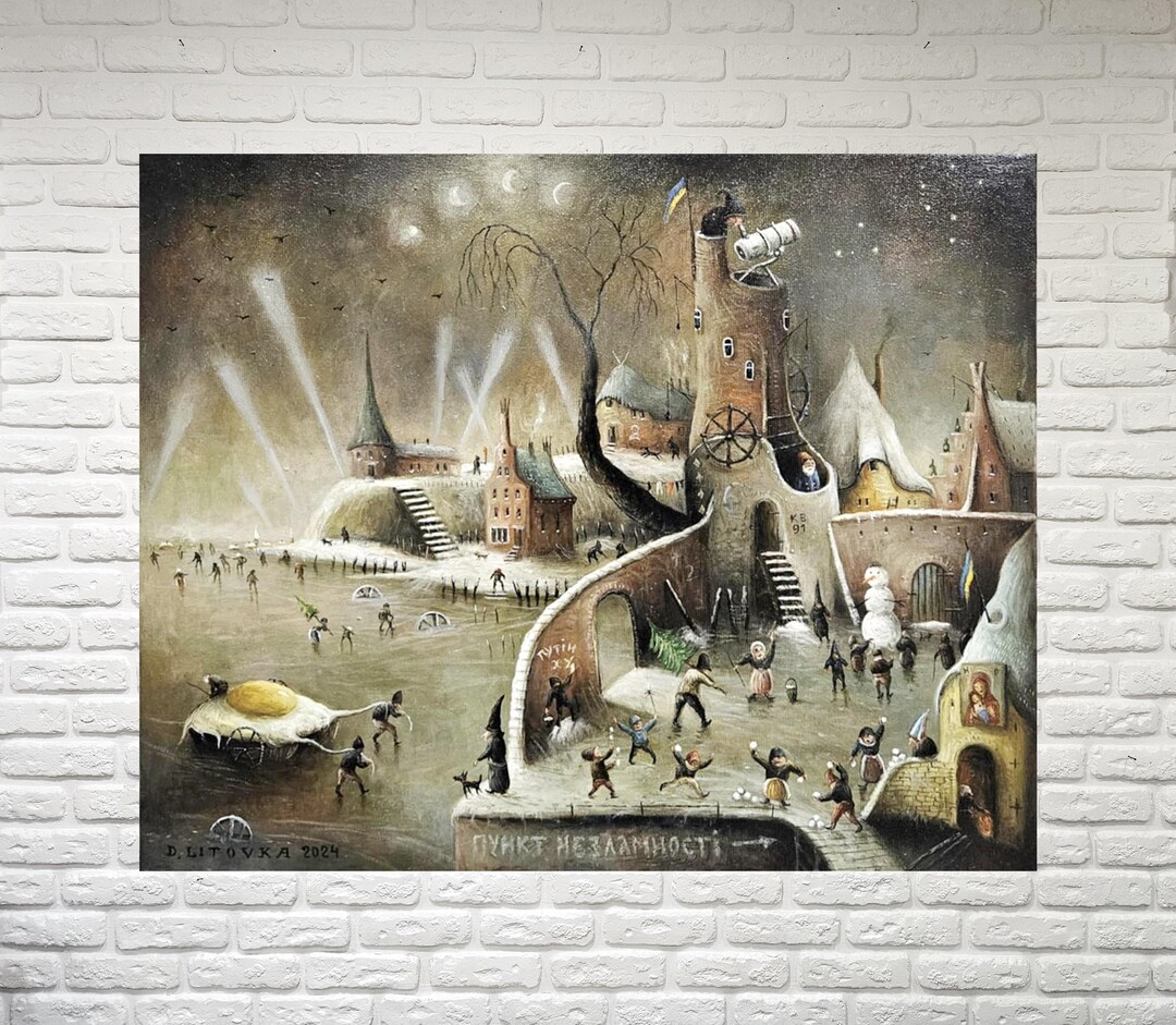Weird City Art, Astronomy Art Painting Surreal City Artwork Astronomer ...