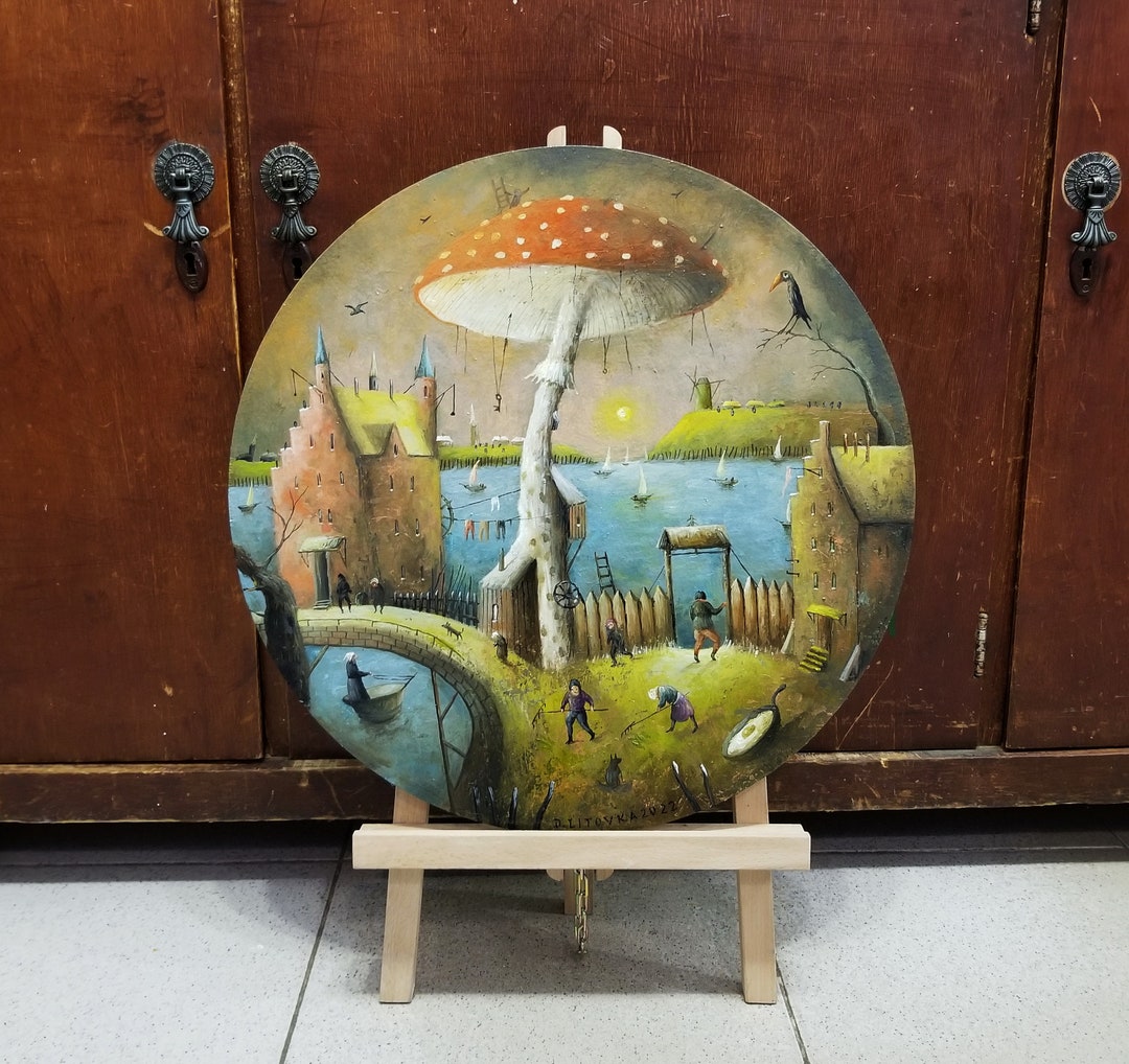 Whimsical Artwork Original, Surrealistic Painting, Whimsical Landscape ...