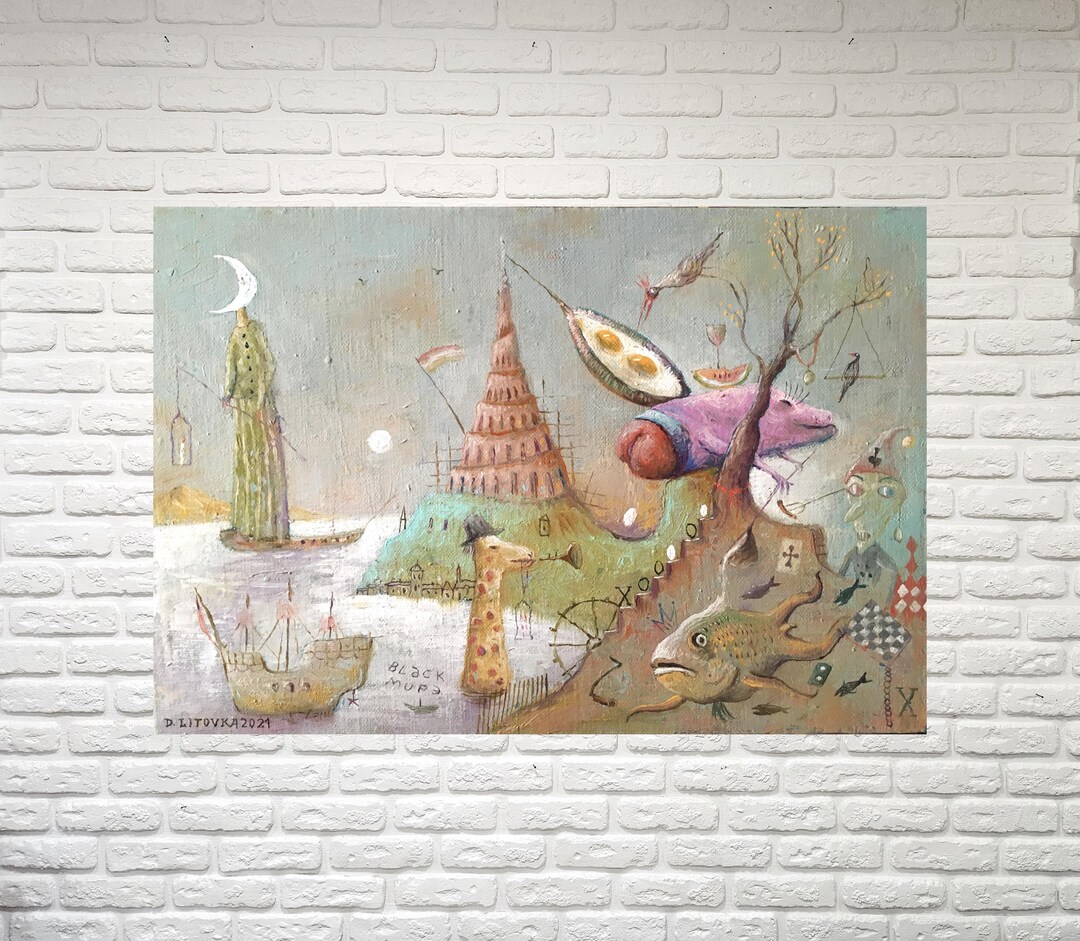 Strange Creatures Art, Original Surreal Painting, Strange Painting ...