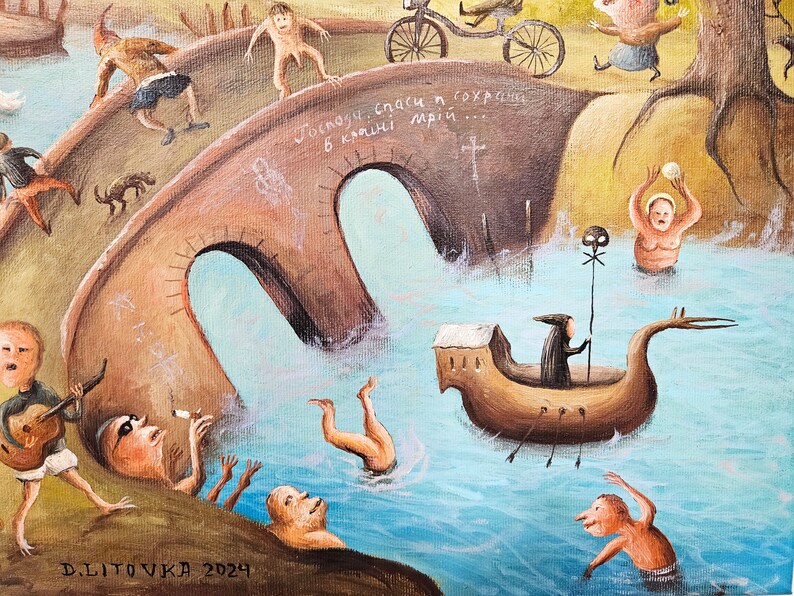 Whimsical Summer Landscape Painting, Pop Surrealism Wall Art Canvas ...