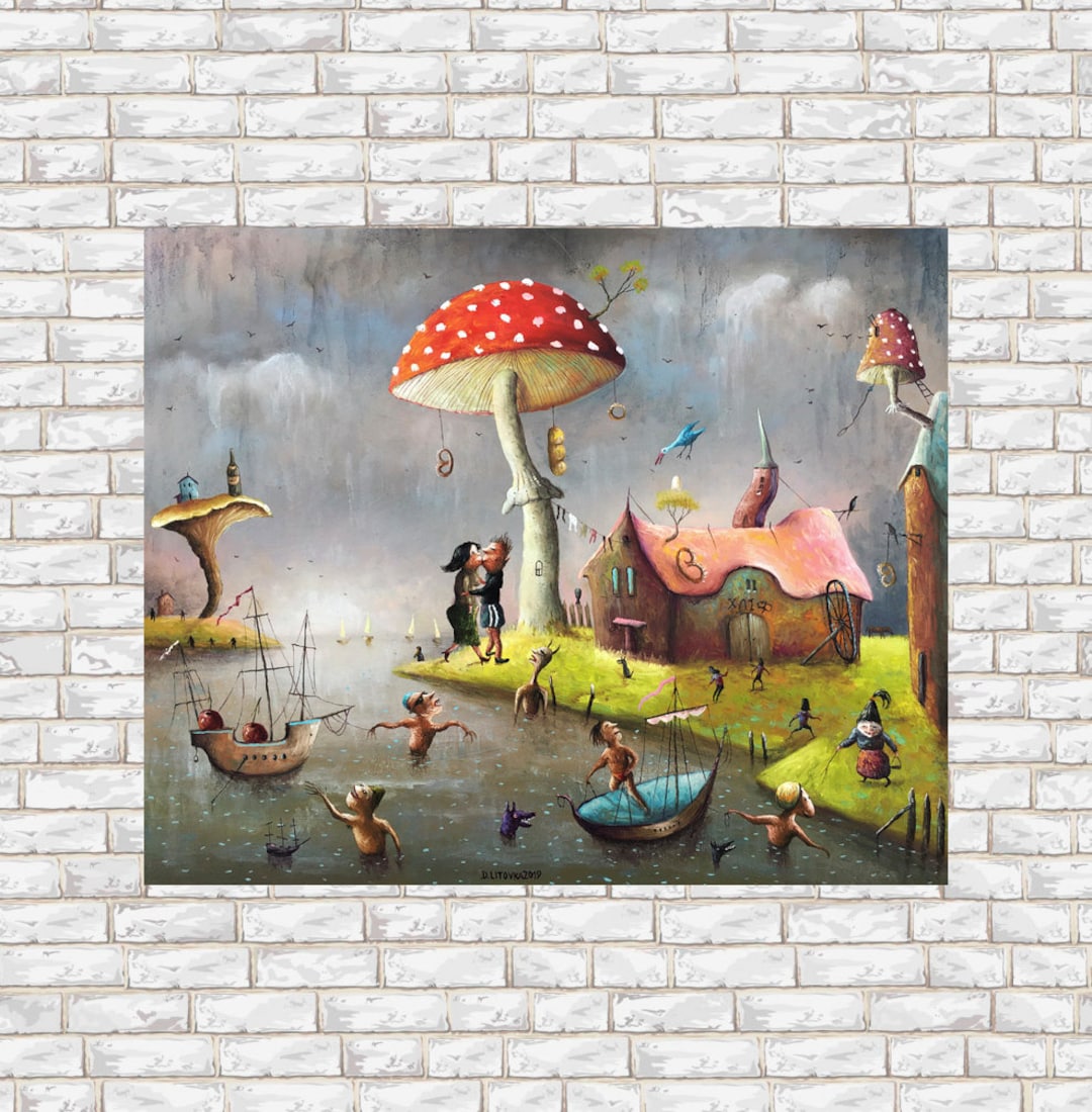 Pop Surrealism Painting Original, Surreal Oil Painting, Whimsical ...