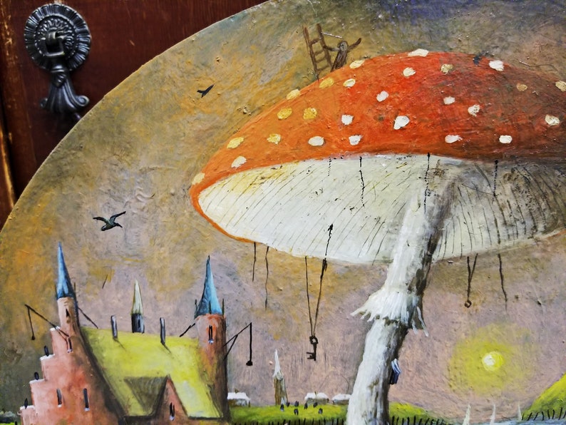 Whimsical Artwork Original, Surrealistic Painting, Whimsical Landscape ...