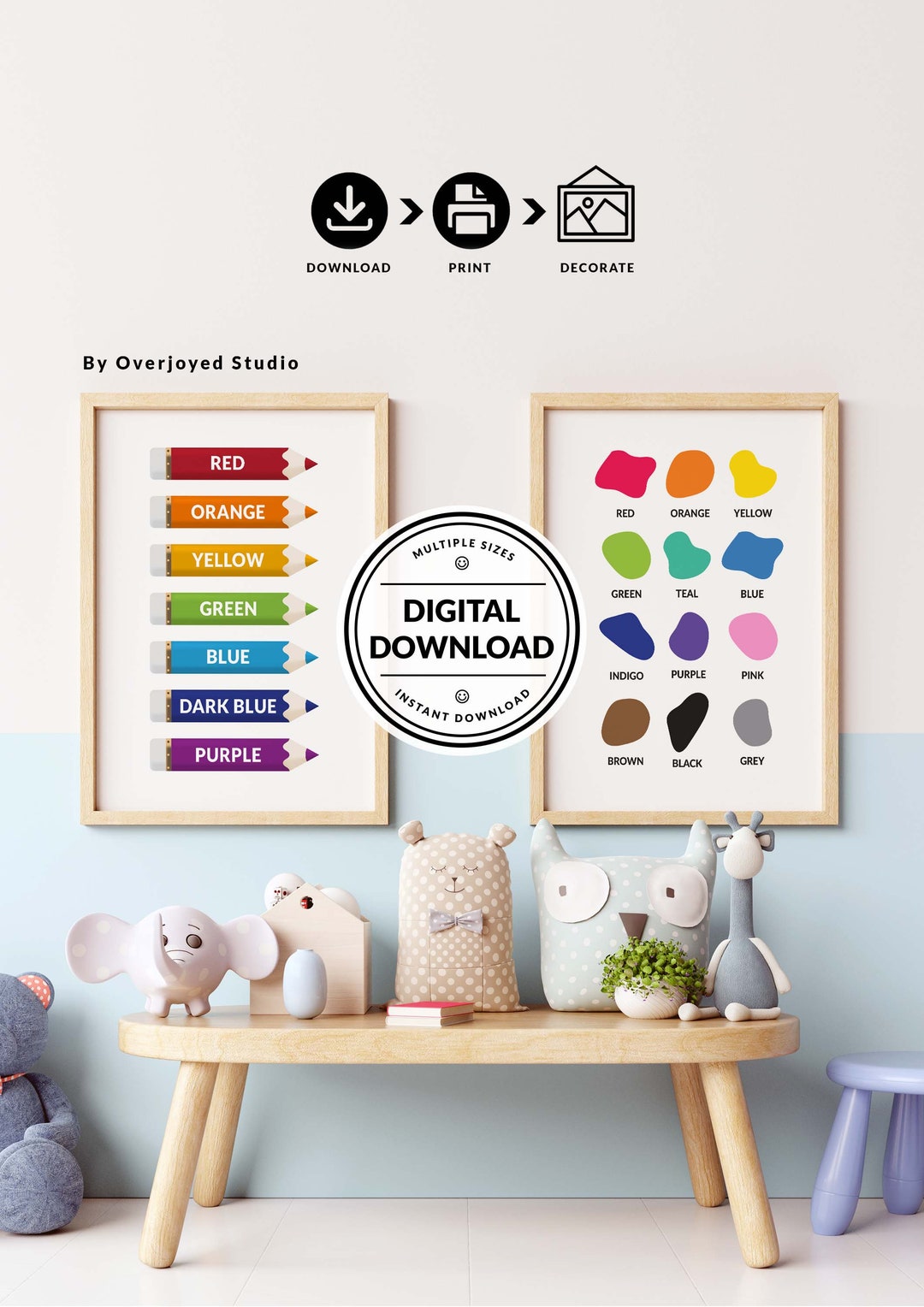 Learn Color Educational Poster, Instant Download,classroom Printable ...
