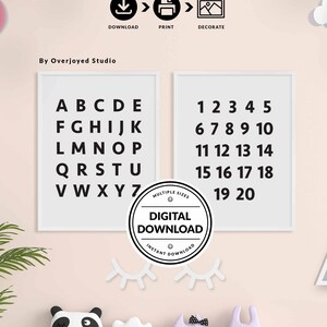 Minimalist Numbers Poster Printable Wall Art,black,white,set of 2,kids ...