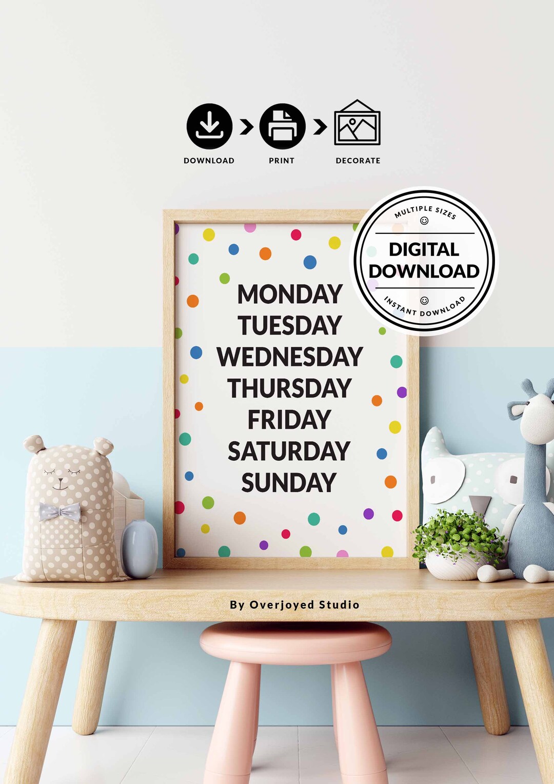 Days of the Week Classroom Decor Classroom Posters Kids Room Decor ...