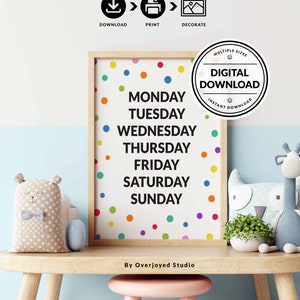 Days of the Week Classroom Decor Classroom Posters Kids Room Decor ...