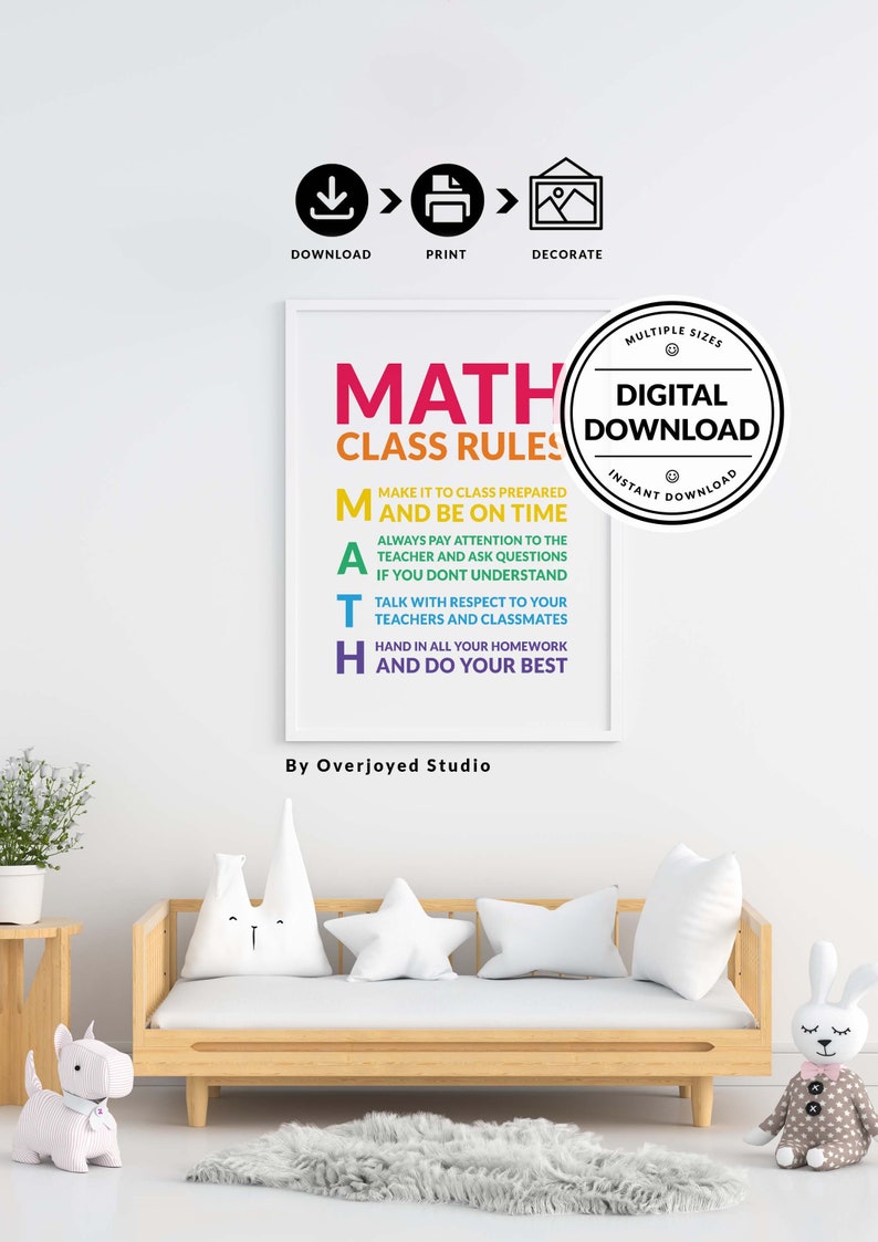 Math Teacher Classroom Poster Classroom Rules Sign Math | Etsy