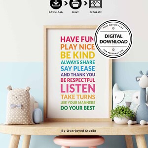 Classroom Rules Printable,classroom Sign,educational Wall Art,classroom ...