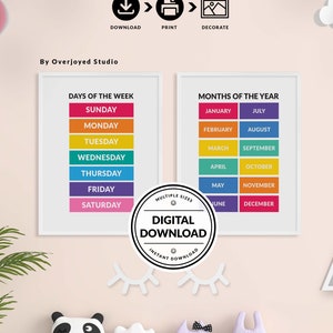 Months Of The Year Classroom Posters Kids Room Decor Learning | Etsy