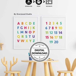 Alphabet Poster,rainbow Nursery Decor,abc Wall Art,alphabet Wall Art ...