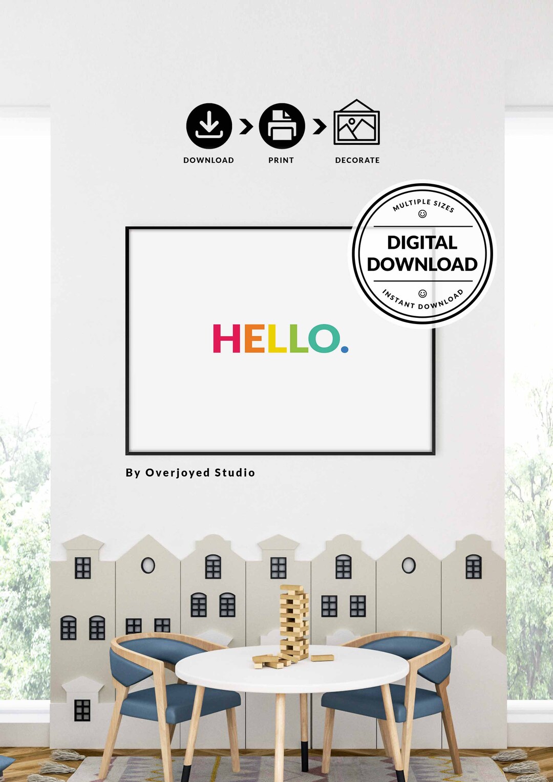 Hello Instant Download, Hello Poster, Hello Printable, Welcome Sign ...
