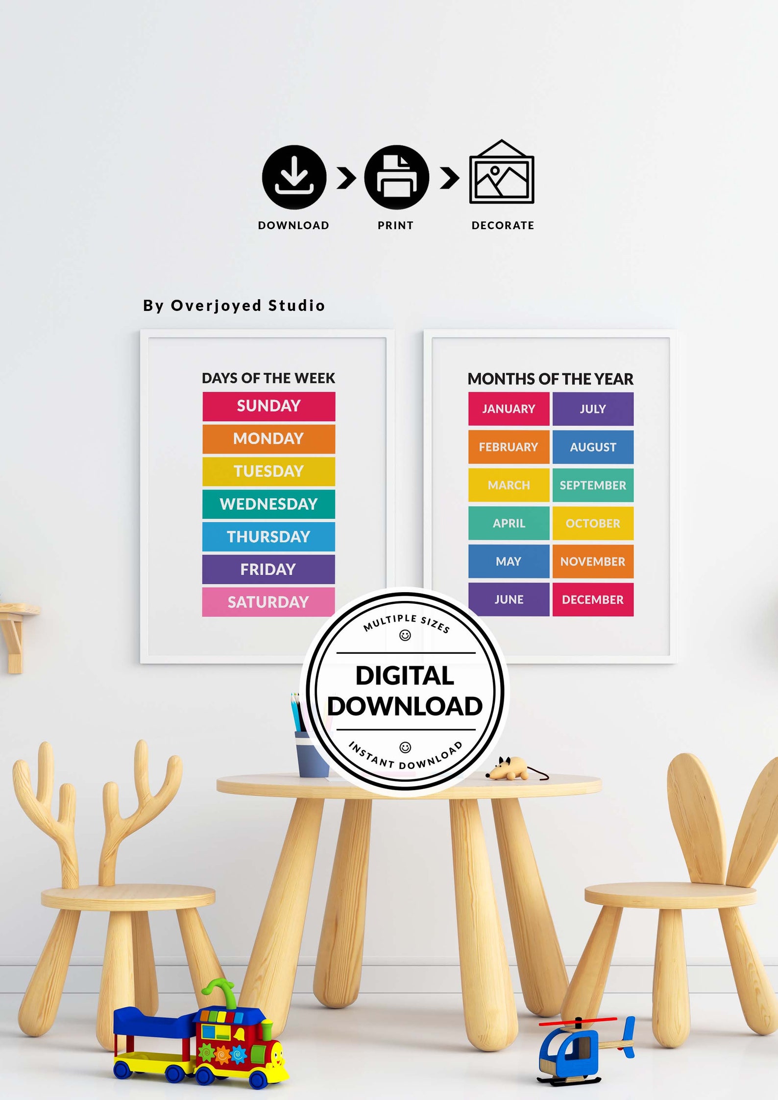 Months Of The Year Classroom Posters Kids Room Decor Learning | Etsy