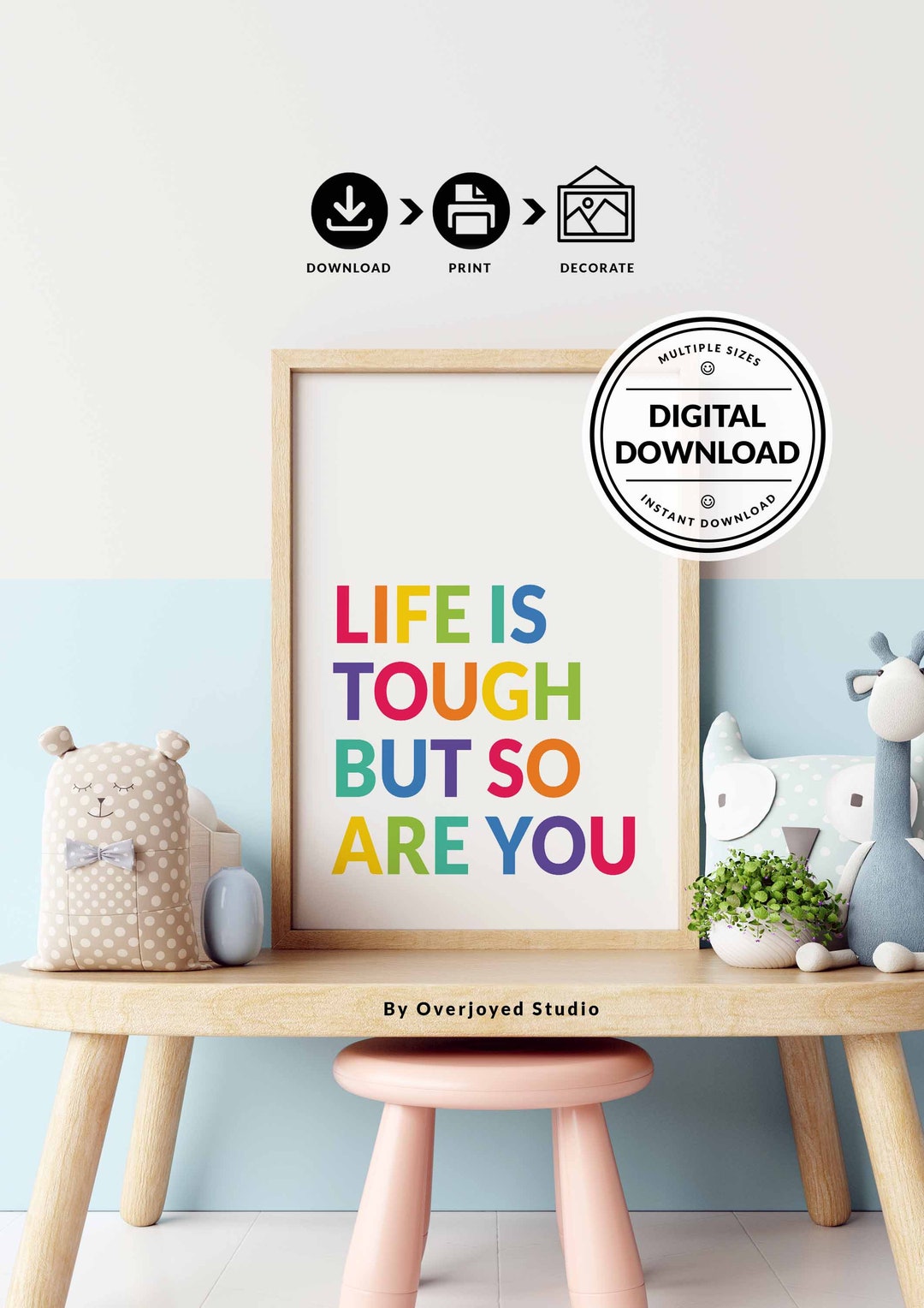 Life is Tough but so Are You Printable Quote, Motivational Dorm Art ...