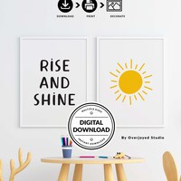 Rainbow Educational Chart Kids Room Decor Preschool Printable Playroom ...