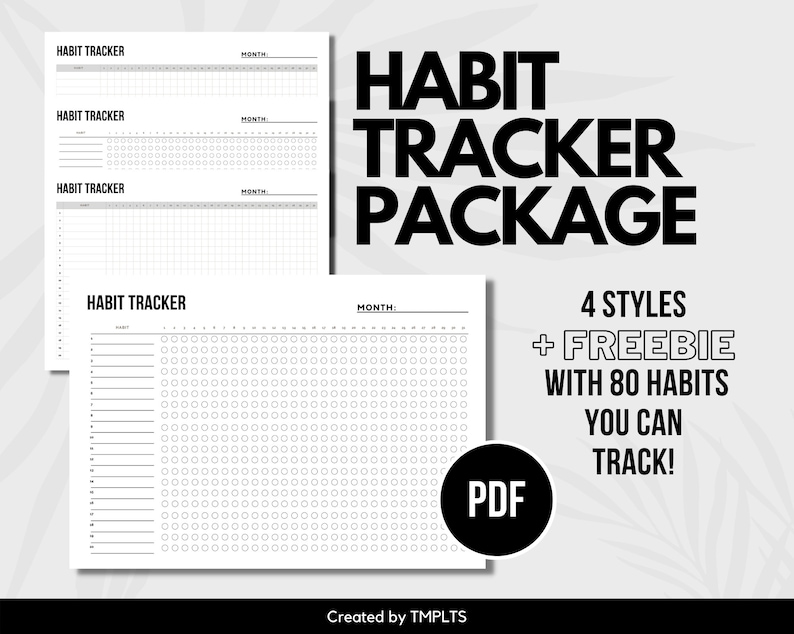 Monthly Habit Tracker, Habit Tracker Template, Habit Tracker, Life ...