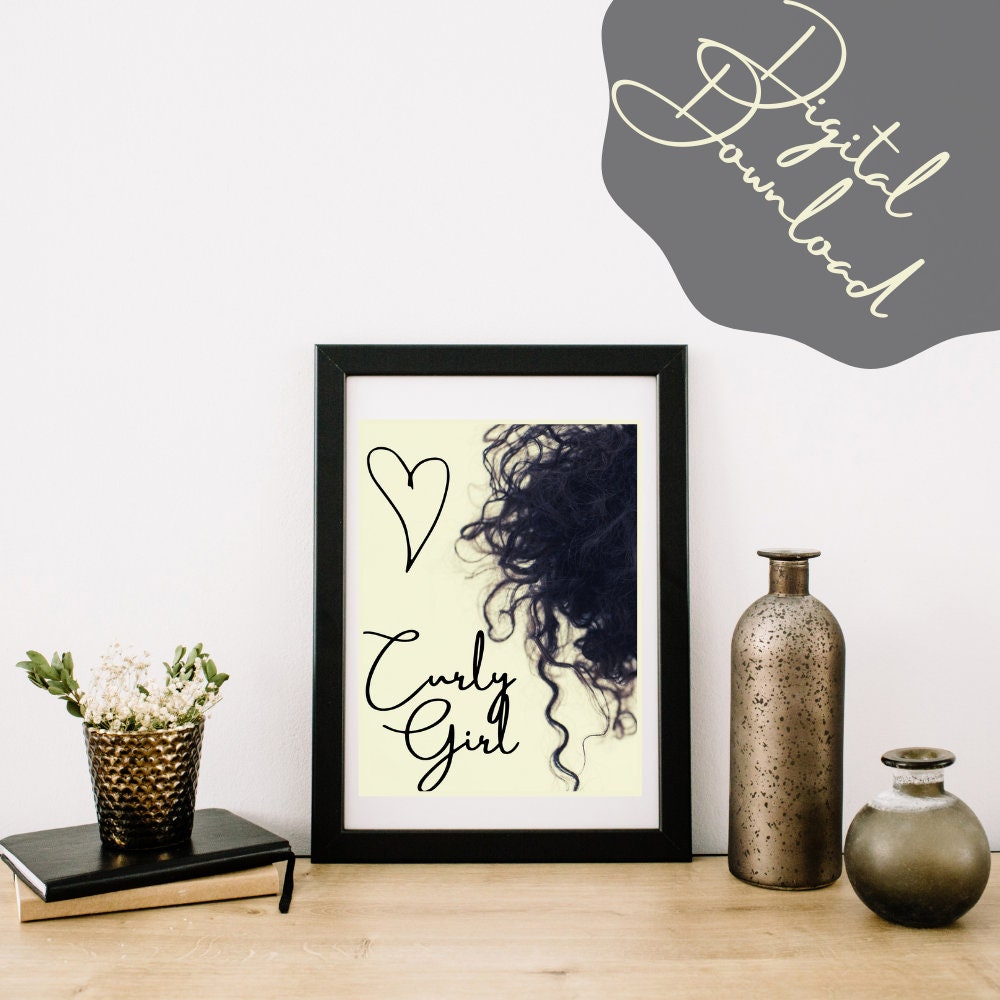 Curly Girl Art/curly Hair Digital Art/curly Girl/curly Girls/curly Girl ...