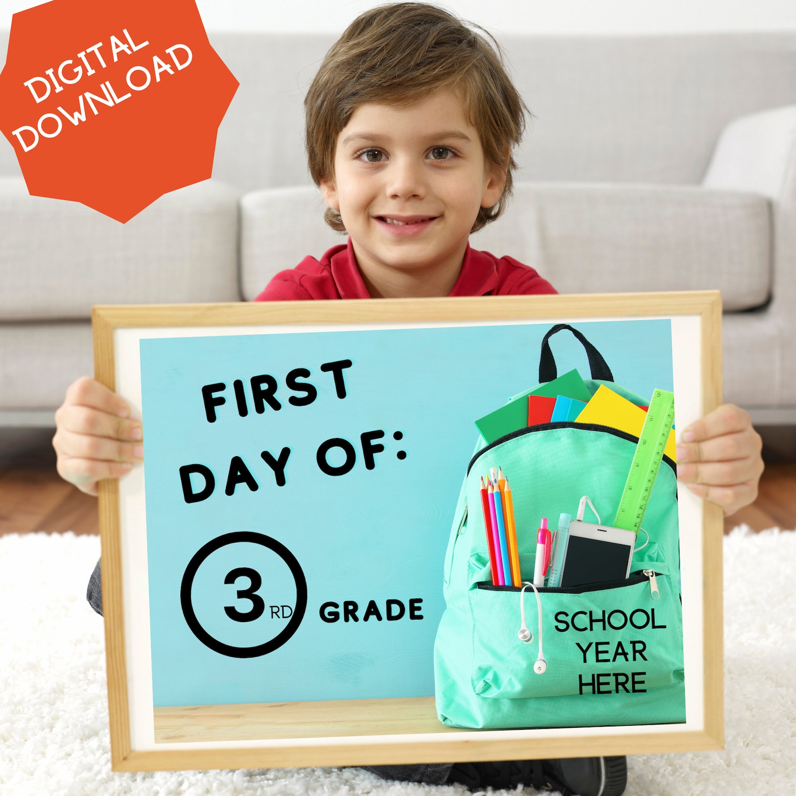 First Day of Third Grade, First Day of Class Printable, Back to School ...