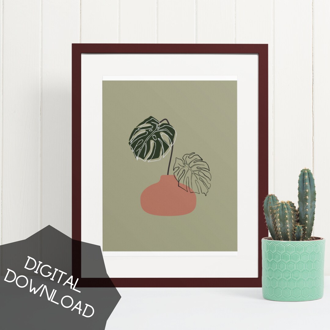 Minimalist Art, Simple Plant Art, Cute Plant Art, Digital Plant Art ...