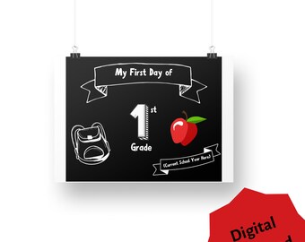 First Day of School Sign First Grade 1st Grade Back to School 2023-2024 ...