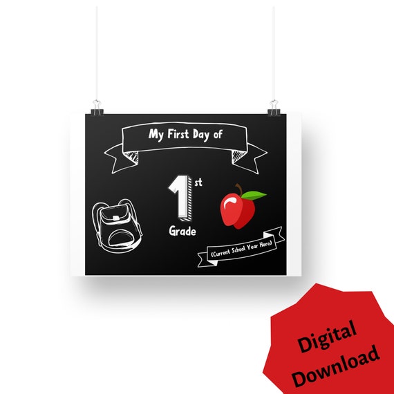 First Day of First Grade First Day of Class Printable Back - Etsy