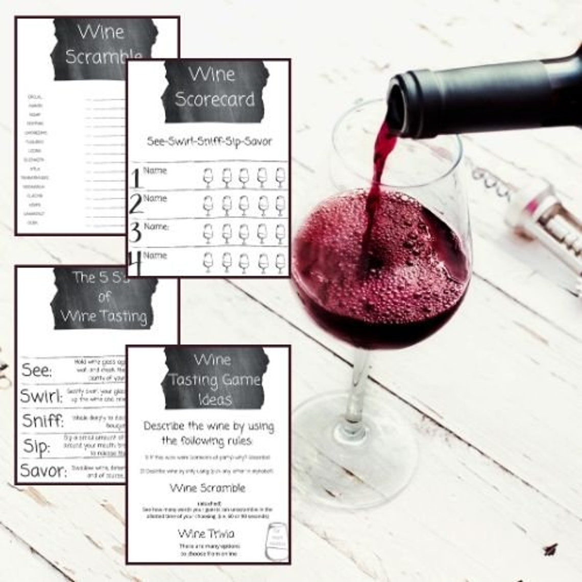 Wine Tasting Party Kit/wine Tasting Game/wine Party Ideas/score Cards ...